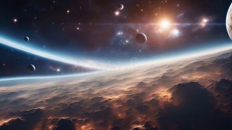 Planet in Space a Space Scene with a Wide Panel of Outer Space, Showing ...