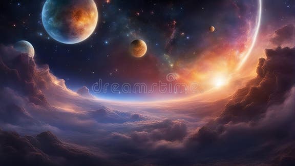 Planet in Space a Space Sky with a Wide Panel of Outer Space, Showing ...