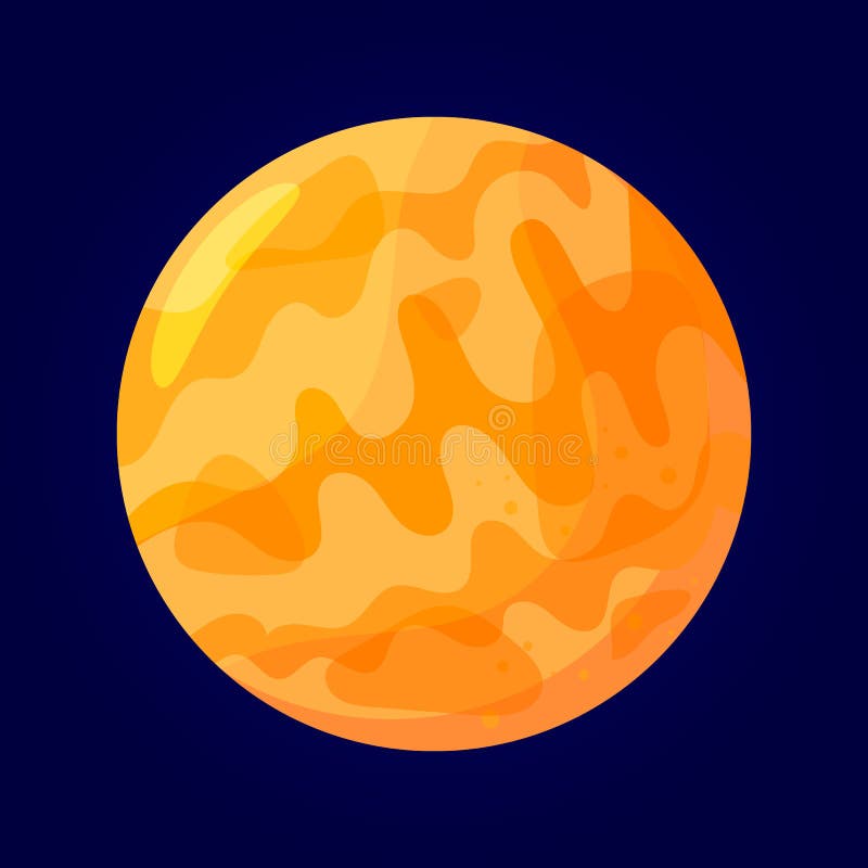 Planet in Space. Vector Cartoon Illustration. Isolated Object Stock ...