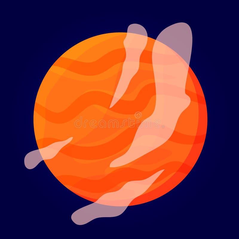 Planet in Space. Vector Cartoon Illustration. Isolated Object Stock ...