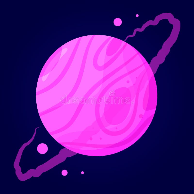 Planet in Space. Vector Cartoon Illustration. Isolated Object Stock ...