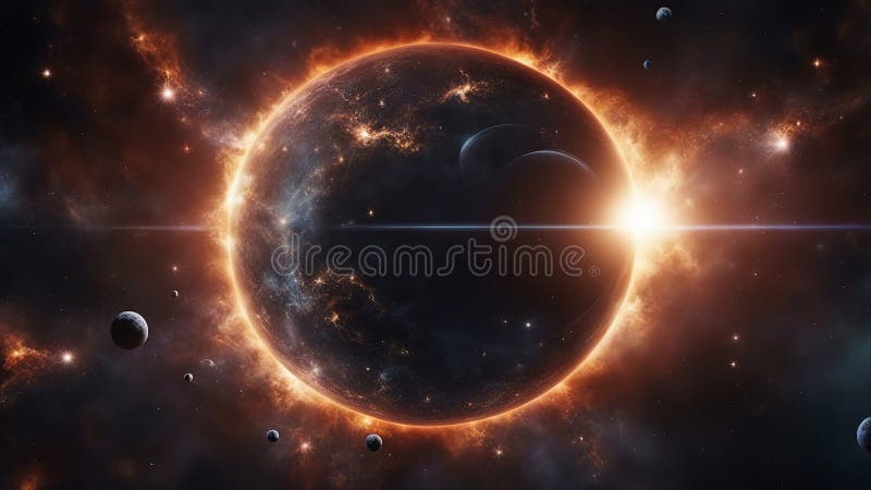 Planet in Space Wide Panel of Outer Space with Many Different Stars ...