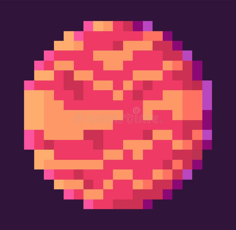 Pixel planet stock vector. Illustration of concepts, graphic - 35398199