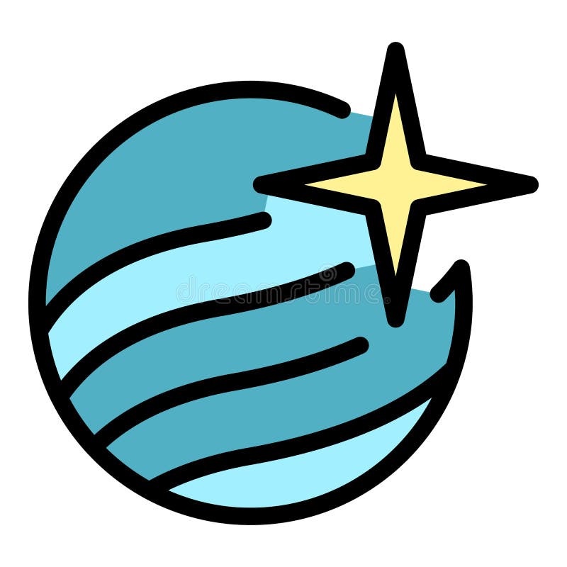 Planet and Star Icon Color Outline Vector Stock Vector - Illustration ...