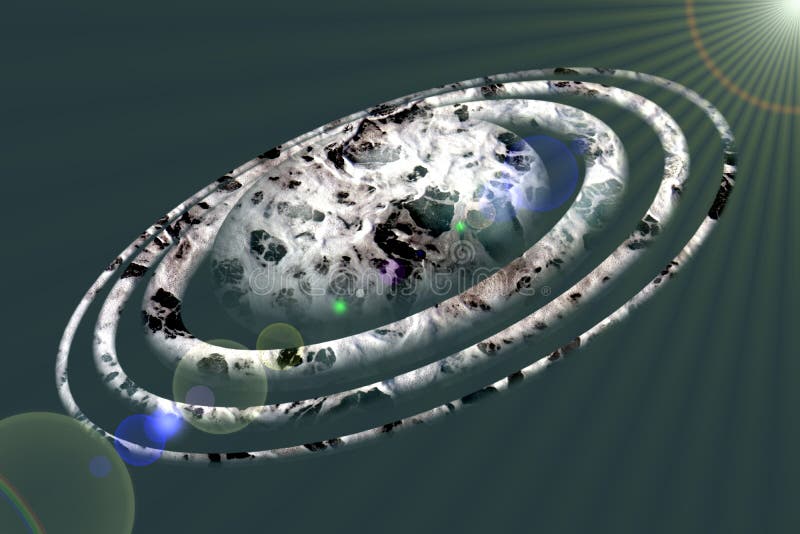 Planet Stern Und Erde Mit Lichtern Stockbild - Bild von masse, erdig ...