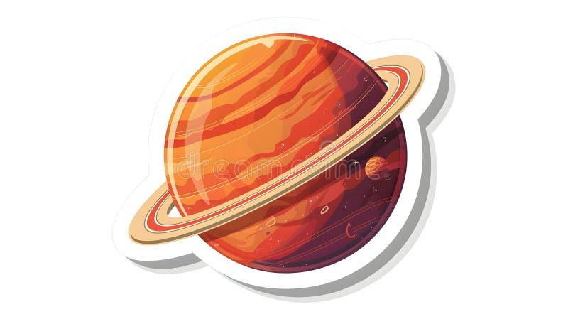 Planet Sticker Design on White Background. this is AI Generative Image ...