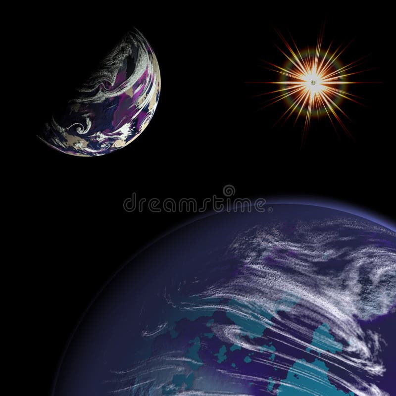 Planet & Sun stock illustration. Illustration of computer - 94671
