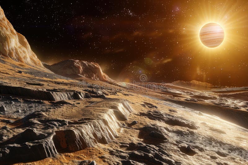 Planet with Sun in Background, Suitable for Science Fiction Themes ...