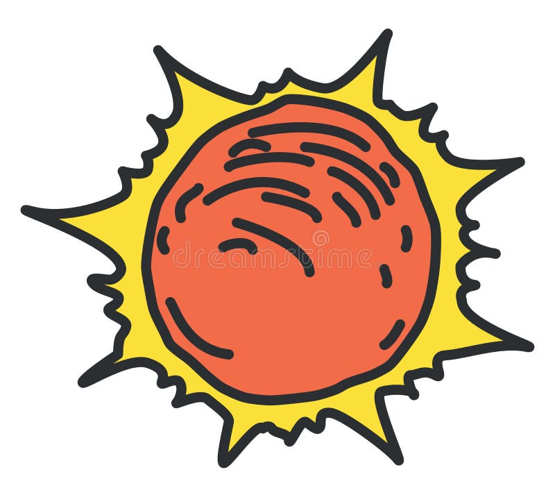 Planet sun, icon stock vector. Illustration of night - 260370838