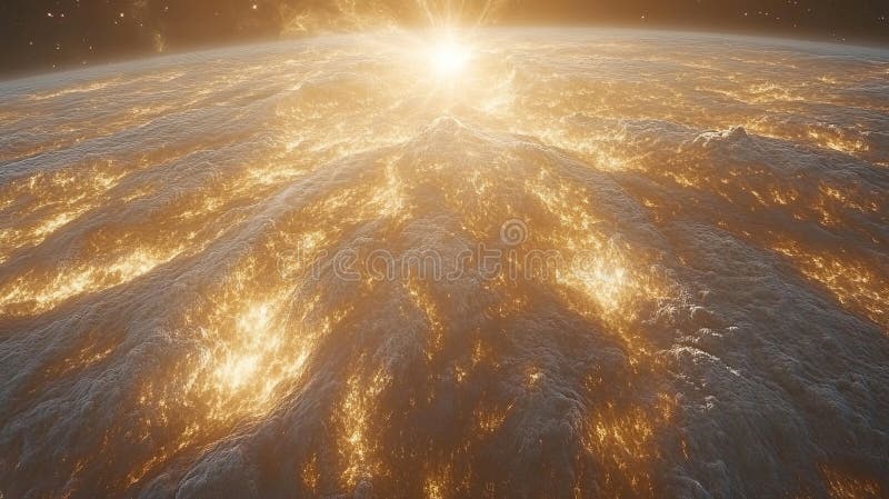 Planet Sunrise, Fiery Surface, Space Backdrop, Environmental Impact ...