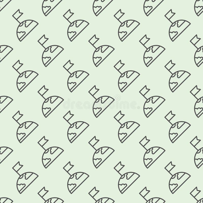 Planet Surface with Clouds and Flag Line Seamless Pattern, Cosmos Theme ...