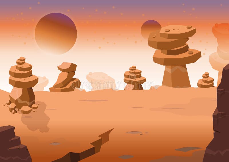 Planet Surface Vector Illustration in Earth Tones Stock Vector ...