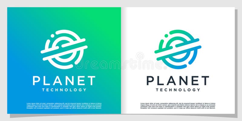 Planet Tech Logo with Modern Creative Style Premium Vector Stock Vector ...