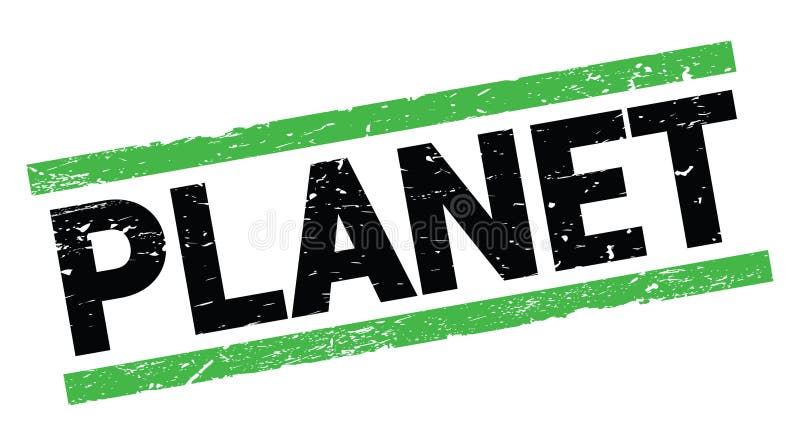 PLANET Text on Green Rectangle Stamp Sign Stock Illustration ...