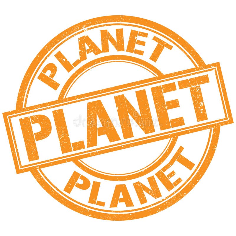 PLANET Text Written on Orange Stamp Sign Stock Illustration ...