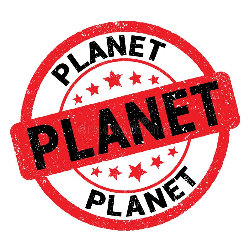 PLANET Text Written on Red-black Stamp Sign Stock Illustration ...