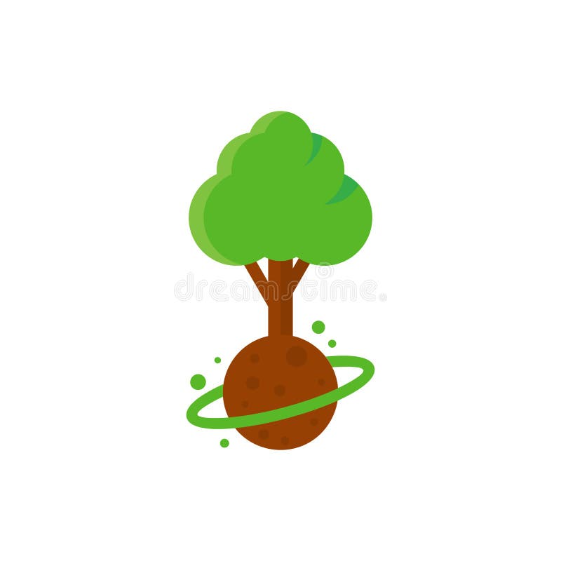 Planet Tree Logo Icon Design Stock Vector - Illustration of growth ...
