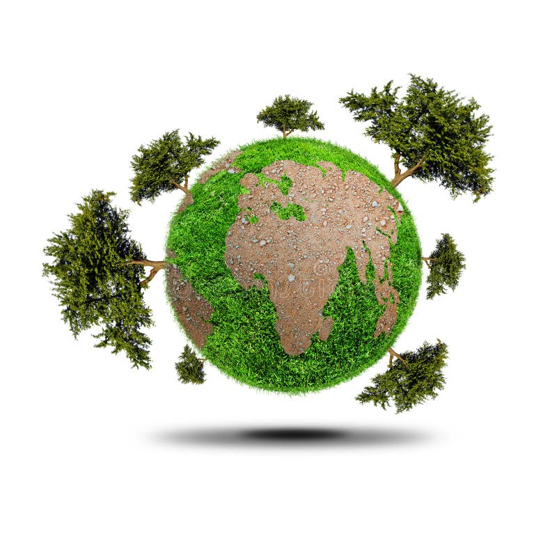 Planet with Tree stock illustration. Illustration of beauty - 47158695