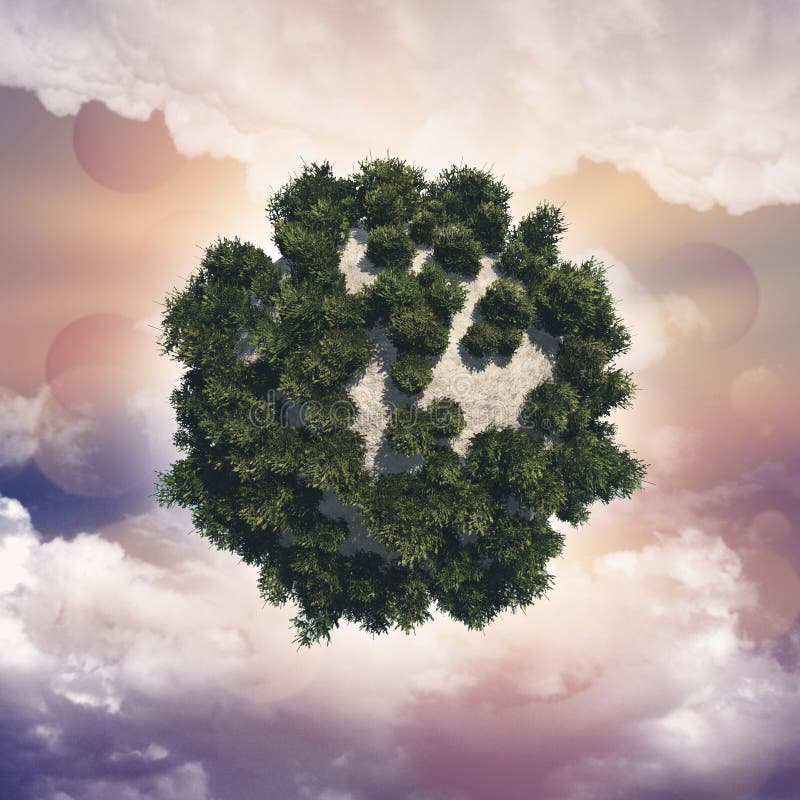 Planet of trees stock illustration. Illustration of green - 39905636
