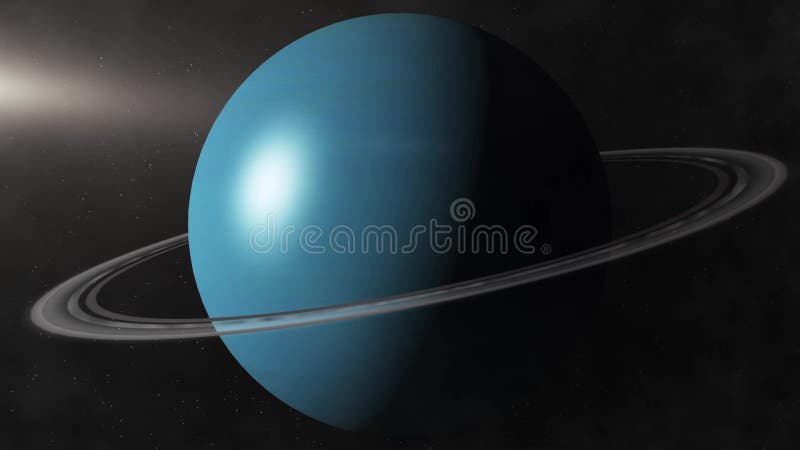 Uranus Planet 3D Rendering on Dark Space. Uranus Planet with Rings ...
