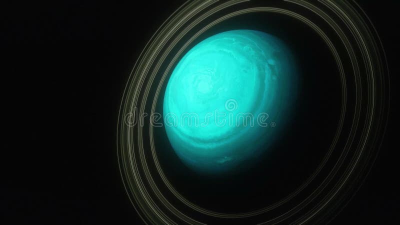 Planet Uranus and His Wonderful Rings Stock Footage - Video of surface ...