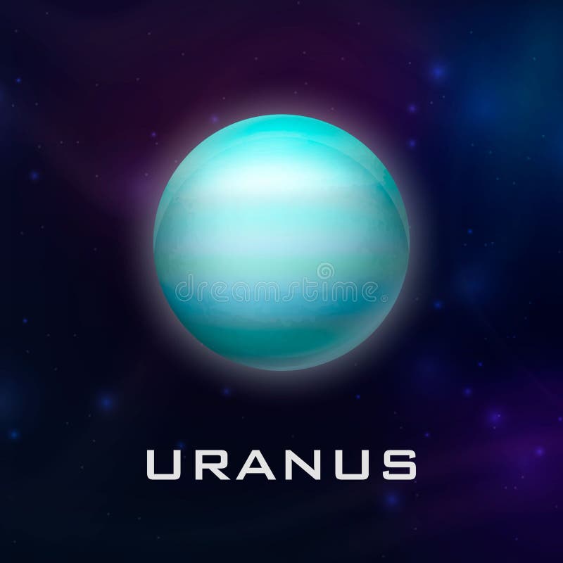 Planet Uranus. Vector 3d Realistic Space Planet in Space Starry Sky ...