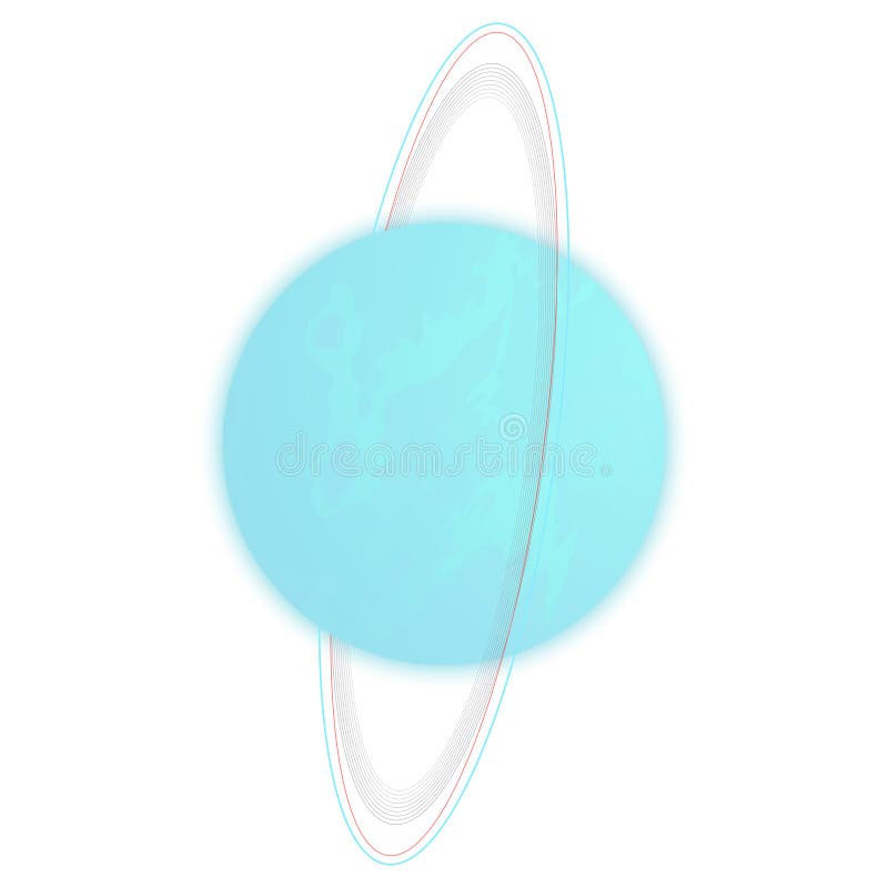 Planet Uranus on White Background with Rings Stock Vector ...