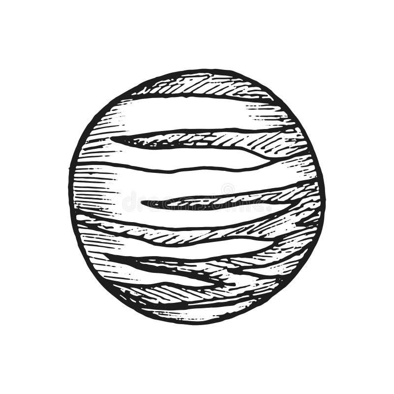 Planet Vector Sketch Hand Drawing Illustration Stock Vector ...