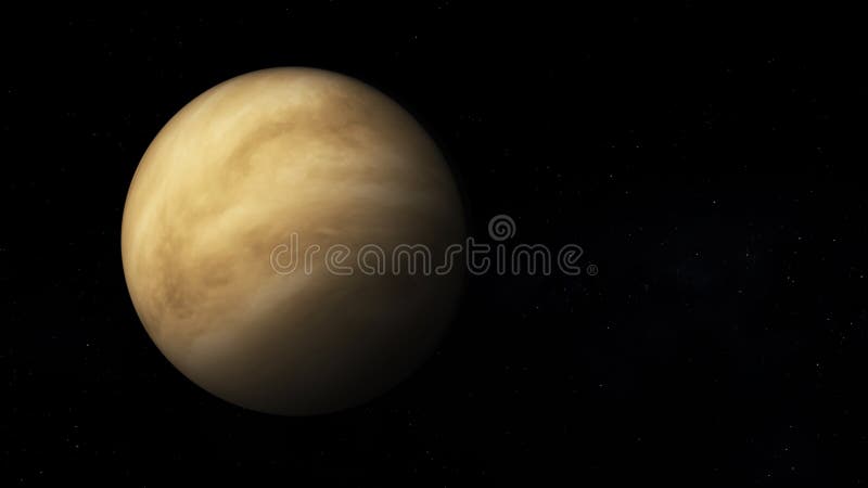 Half Dark Planet Venus with Text Space on the Right. Stock Illustration ...