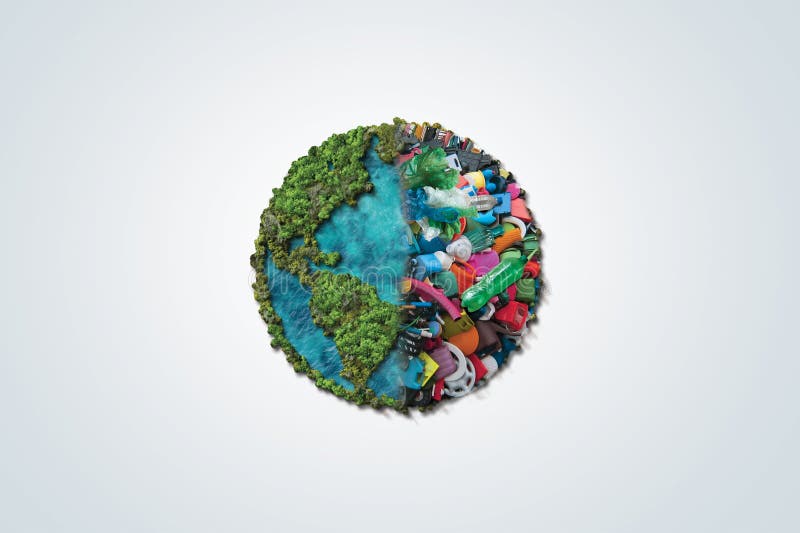Planet Vs. Plastics , Earth Day 2024 Concept 3d Tree Background Stock ...