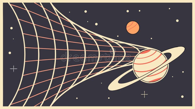 Planet with Warp Drive Effect Space Travel Science Fiction Vector ...