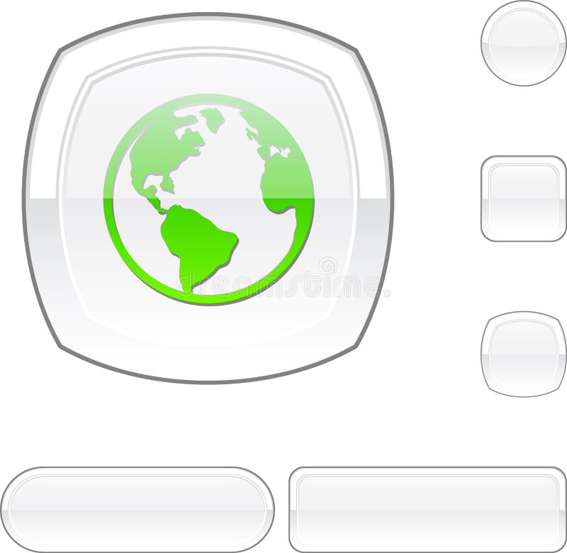 Planet white button. stock vector. Illustration of earth - 13271580