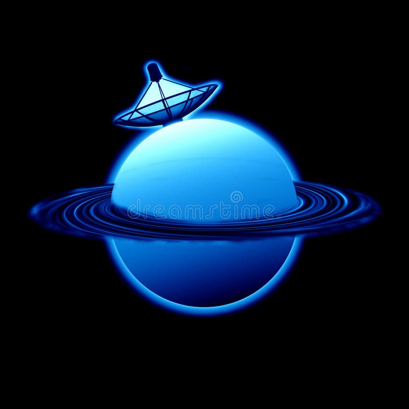 Planeta Azul Basado En Los Satélites Stock de ilustración - Ilustración ...