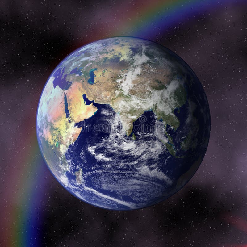 Planeta Azul De La Tierra En Espacio Stock de ilustración - Ilustración ...