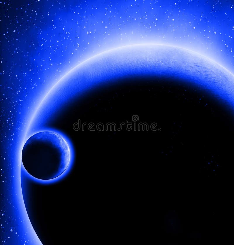 Planeta azul extranjero stock de ilustración. Ilustración de sunlight ...