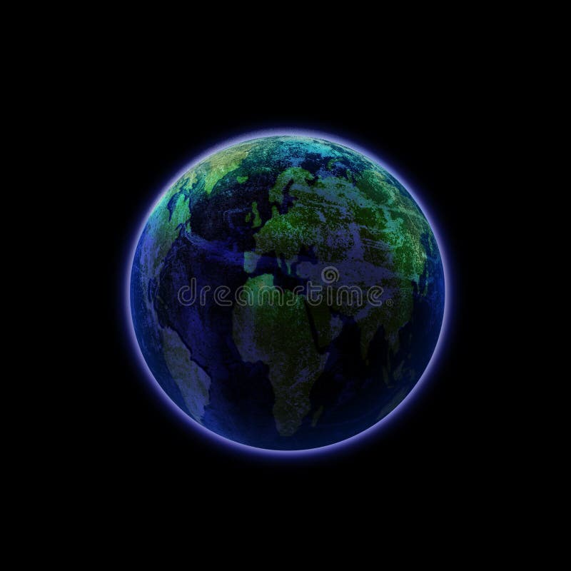 Planeta azul isolado ilustração stock. Ilustração de astronomia - 44508177