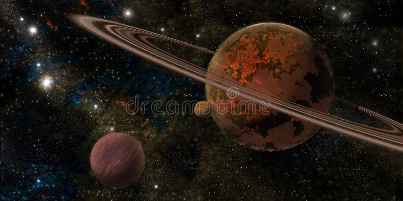 Planeta con los anillos stock de ilustración. Ilustración de fondo ...