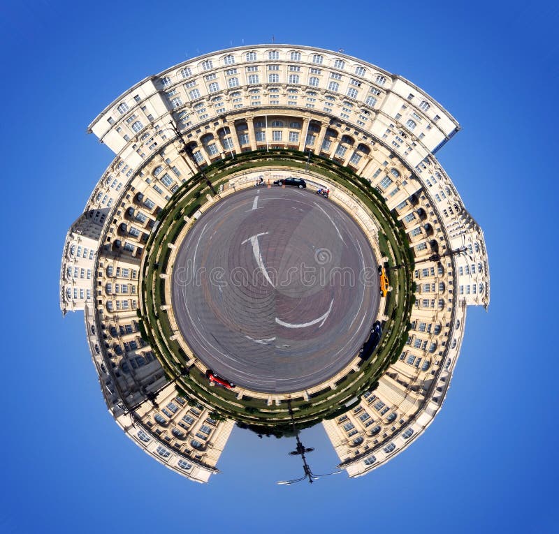 Vista Aérea Panorámica Del Planeta De 360 Grados Sobre Las Montañas De ...