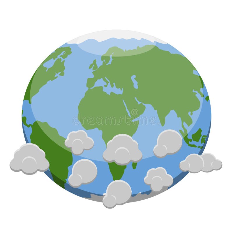 Planeta De La Tierra Con Nubes Ilustración del Vector - Ilustración de ...