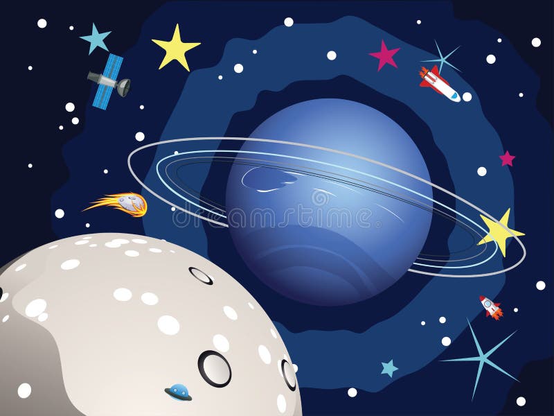 Planeta De Netuno No Espaço Ilustração do Vetor - Ilustração de maneira ...