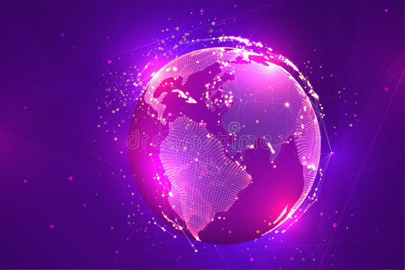 Vector 3d Planeta Tierra En Un Fondo De Fondo Multicolor Ilustración ...