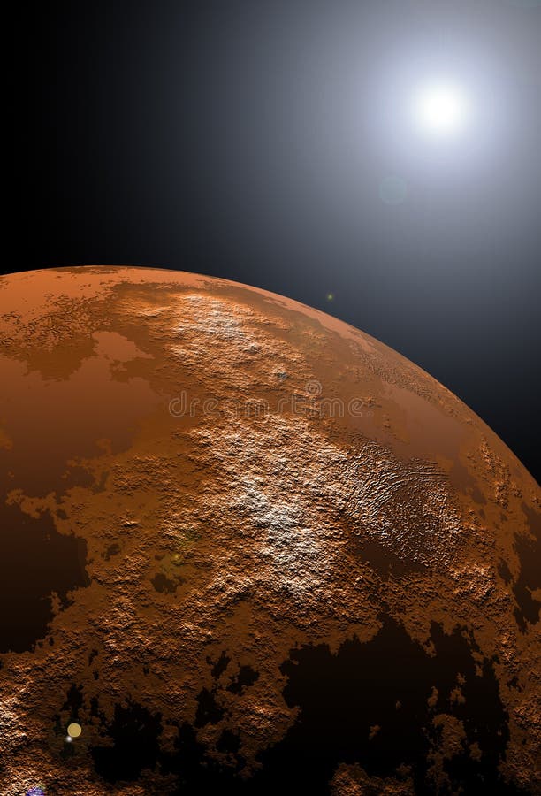 Planeta Marte No Nascer Do Sol Ilustração Stock - Ilustração de ciência ...
