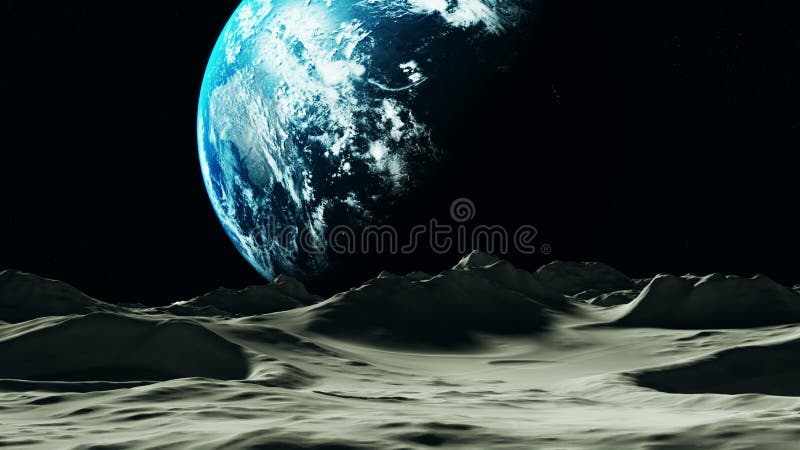 Planeta Terra vista da lua ilustração stock. Ilustração de terra ...