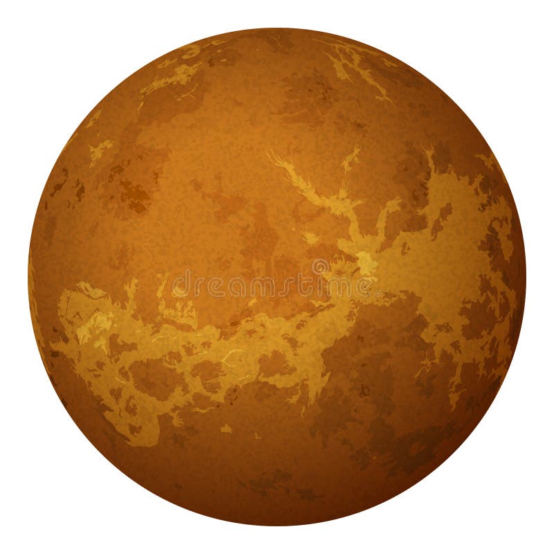 Planeta Venus, Aislado En Blanco Ilustración del Vector - Ilustración ...