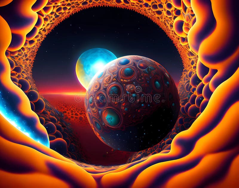 Planetar Chaos - AI Generated Artwork Stock Illustration - Illustration ...
