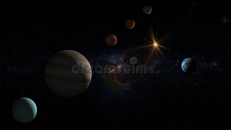 Planetary Alignment , 5 Planets Align Stock Illustration - Illustration ...
