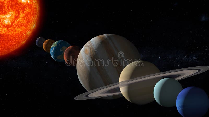 Planetary Alignment , Planets Align in the Sky Stock Illustration ...