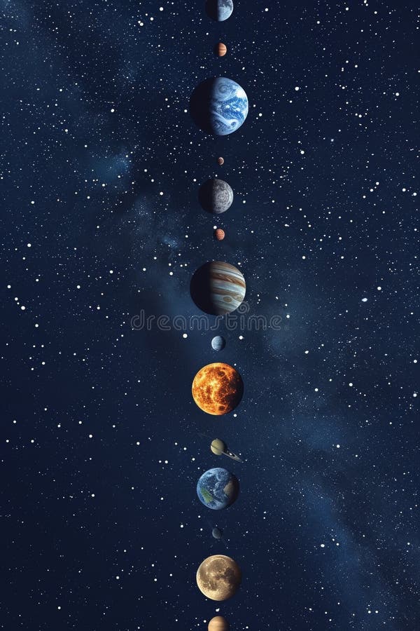 Planetary Alignment in the Solar System Each Body Vividly Detailed ...