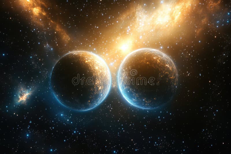 Planetary Alignment in Starry Night Sky Stock Illustration ...