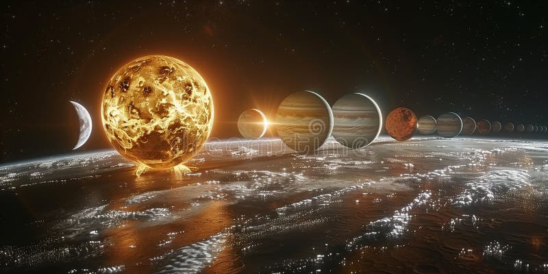 Planetary Alignments in a Stylized Animation of the Solar System Stock ...